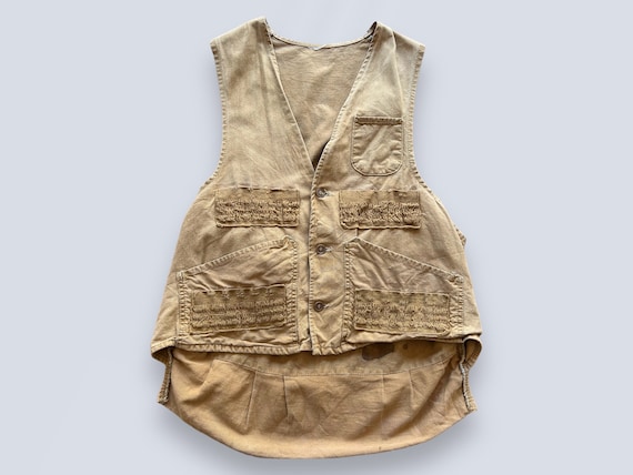 Vintage hunting vest 1940s 1950s outdoor shooting gam… - Gem