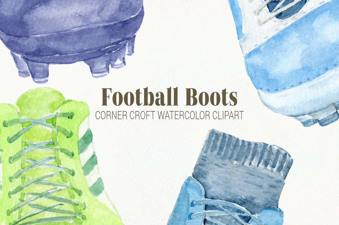 Watercolor Football Boots for Instant Download - Etsy UK