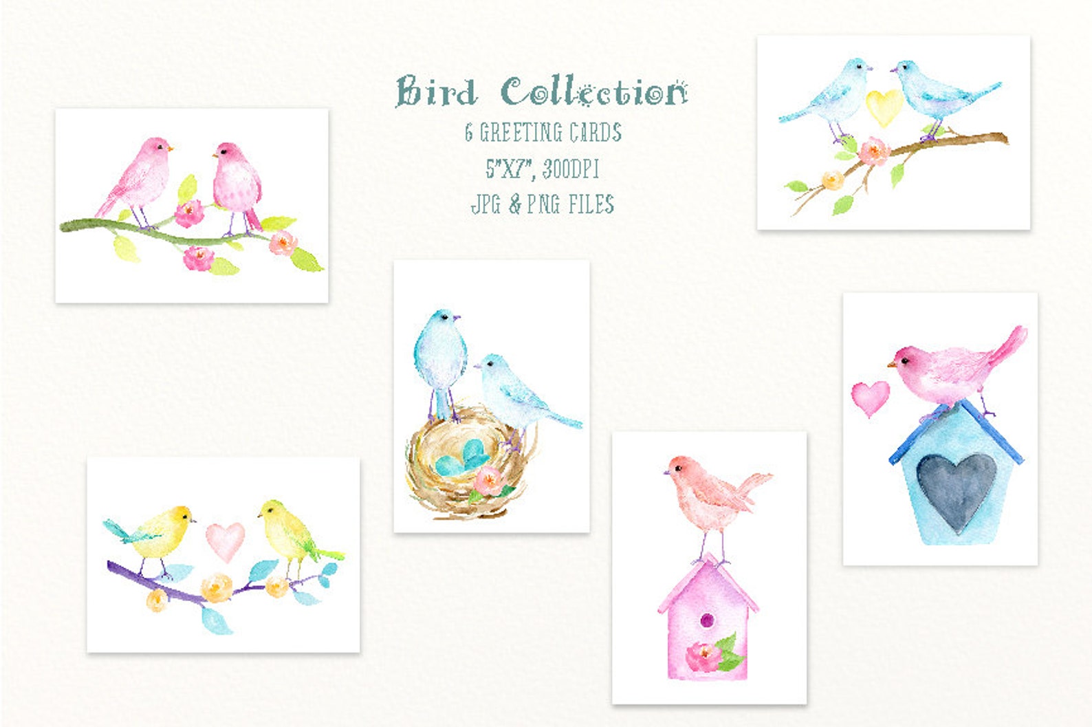 Bird Clip Art Bird Collection blue bird pink bird yellow | Etsy