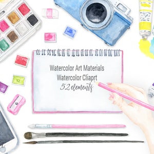 Hand Painted Watercolor Tools Tools Clipart Set High - Etsy Canada