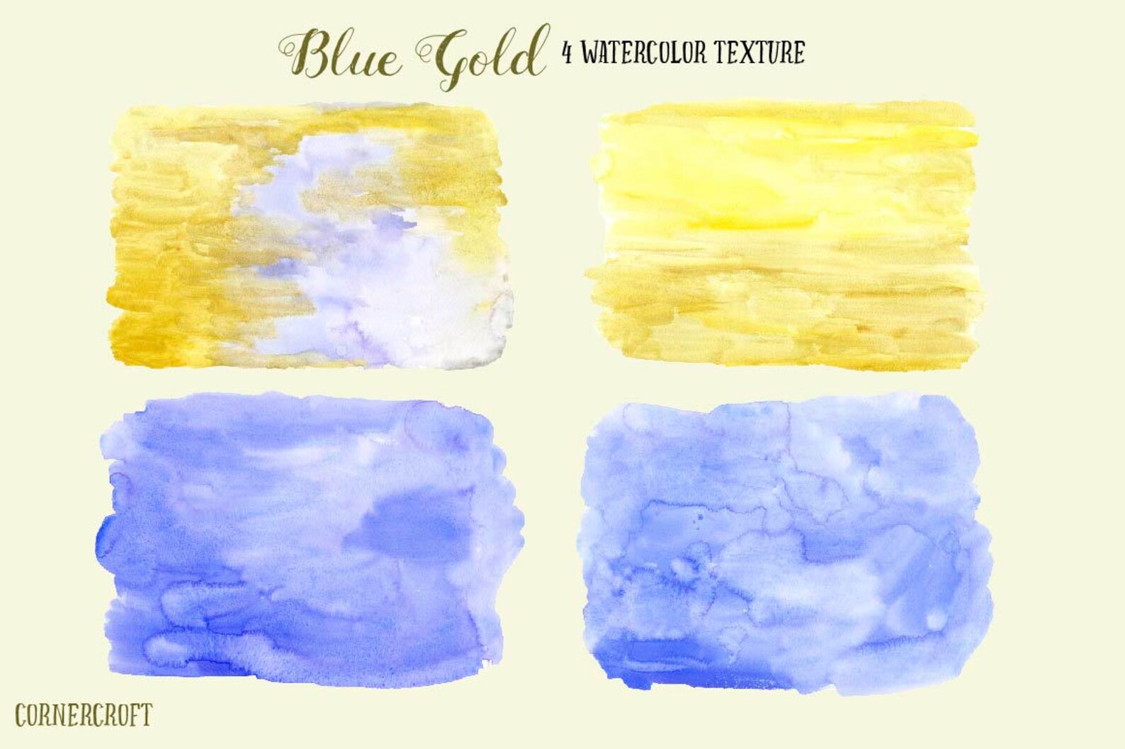 Blue Gold Clipart Watercolor Clipart Blue and Gold Roses - Etsy