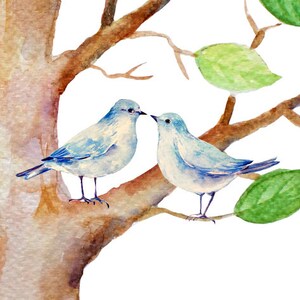 Wedding Clipart - Watercolor Large Guest Signing Tree 12" X 16", 2 Blue ...