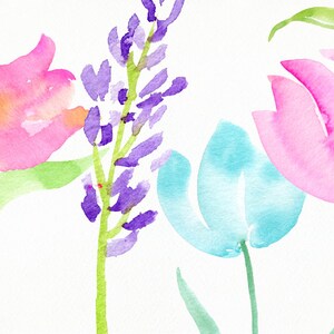 Tulip Clip Art Rainbow Tulips, Watercolor Pastel Color Tulips, Spring ...