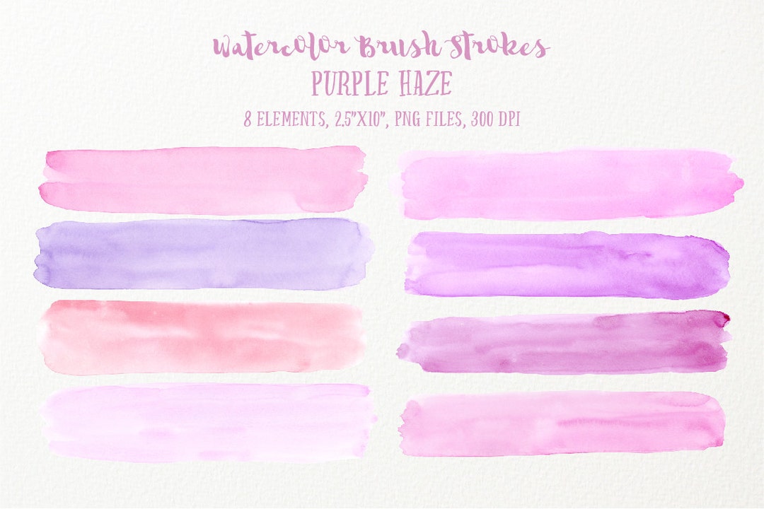 Watercolor Brush Strokes Purple Haze - Large Pink and Purple Watercolor ...