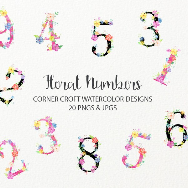 Floral Numbers - Etsy