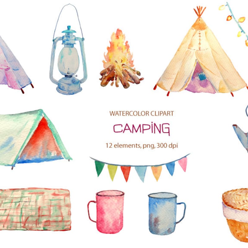 Camping Clipart - Etsy