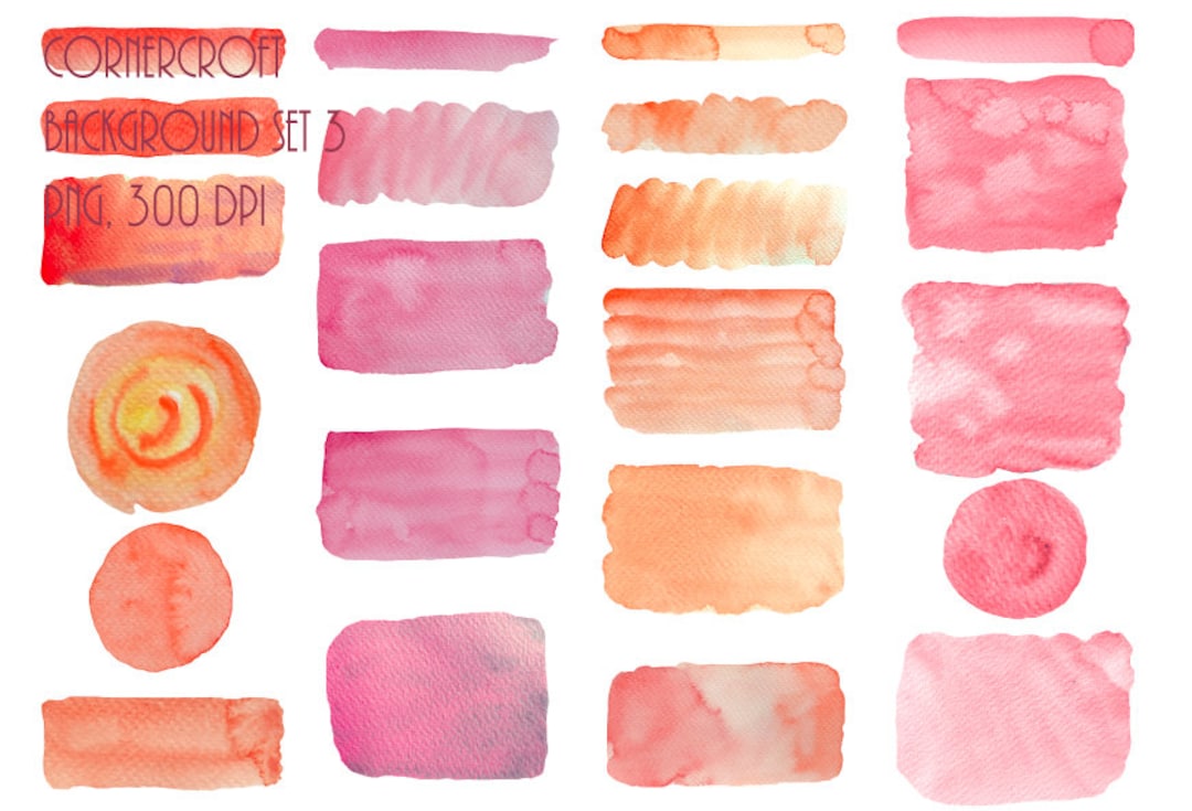 Watercolor Background Set 3 - Watercolor Background Pink Purple Red ...