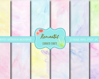 Watercolor Digital Paper Blue Rose for Instant Download Hand | Etsy