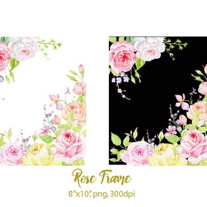 Hand Painted Watercolor Vintage Rose Collection, Instant Download ...