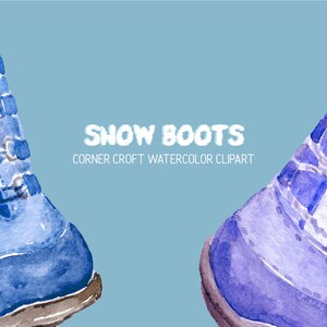 Snow Boots Clipart Watercolor Winter Boots Illustration Digital ...