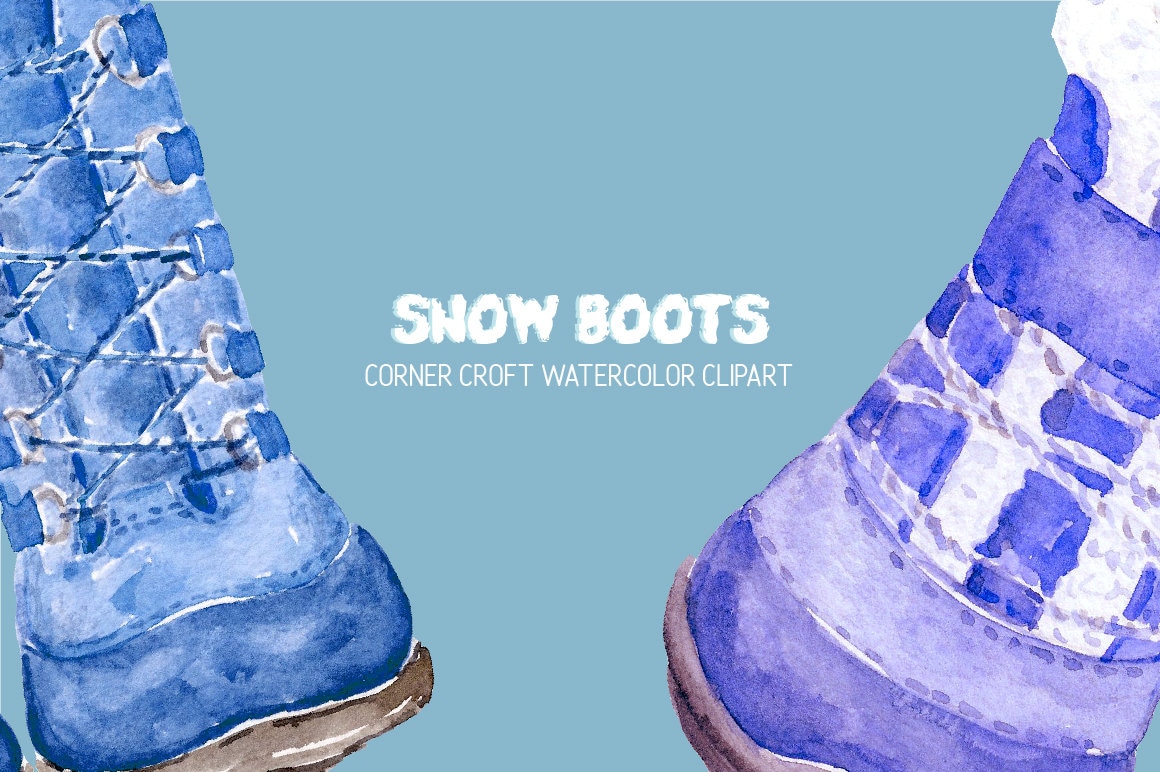 Snow Boots Clipart Watercolor Winter Boots Illustration - Etsy UK