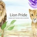 Lion Clipart, Watercolor Lion Pride, Lion Family Clip Art - Etsy