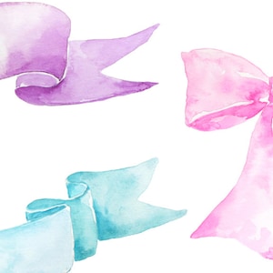 Ribbon Clip Art, Watercolor Banners, Watercolor Ribbons and Watercolor ...