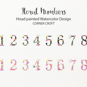 Watercolor Floral Numbers for Instant Download - Etsy UK