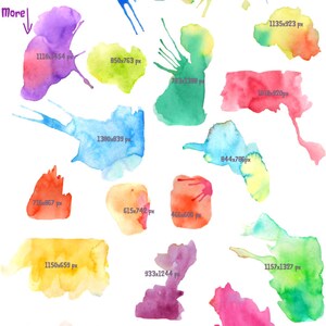 Watercolor Blotches and Splatters Patterns Instant Download for Graphic ...