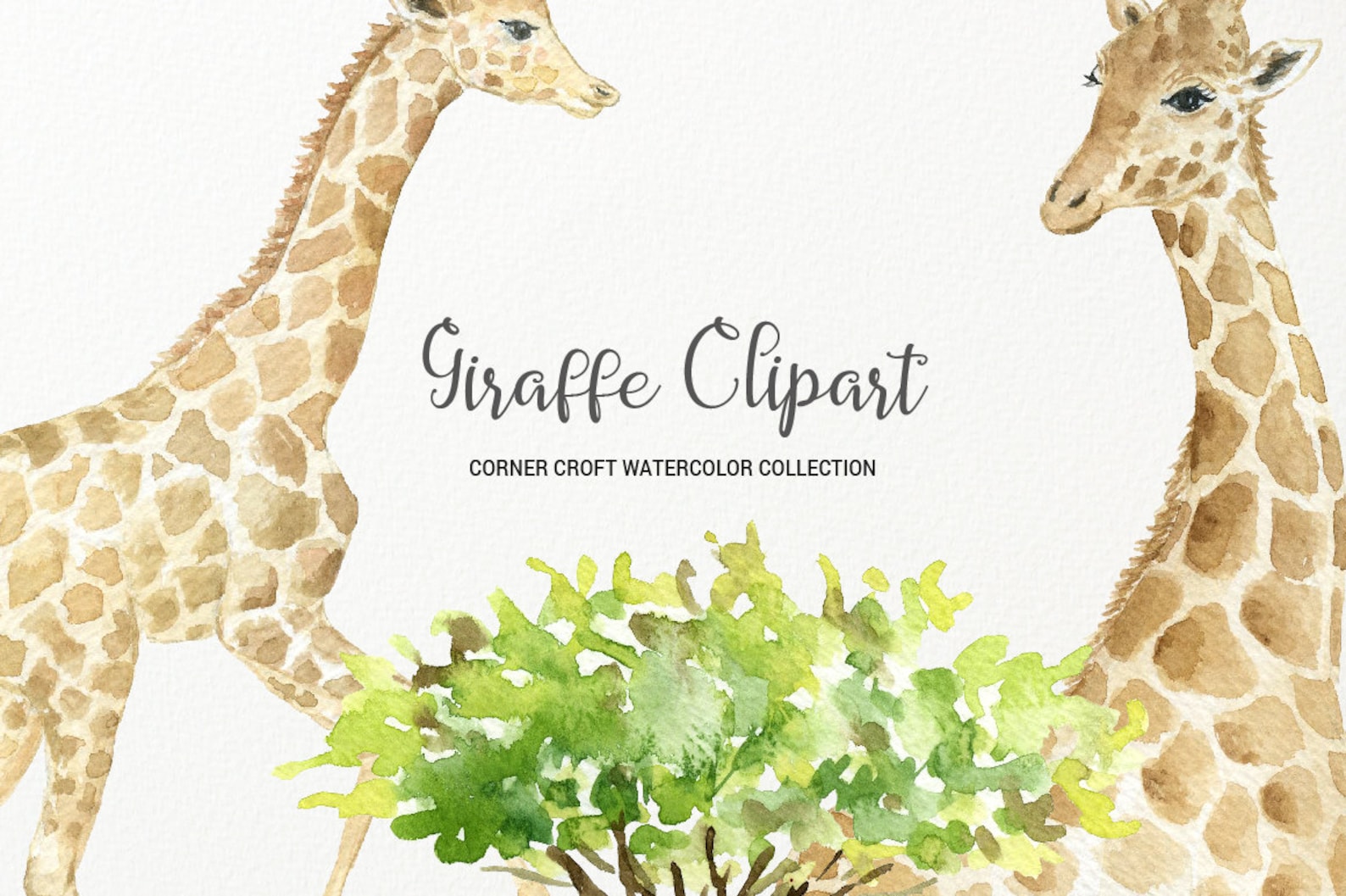 Watercolor Giraffe Clipart Watercolor Giraffe Figurines - Etsy