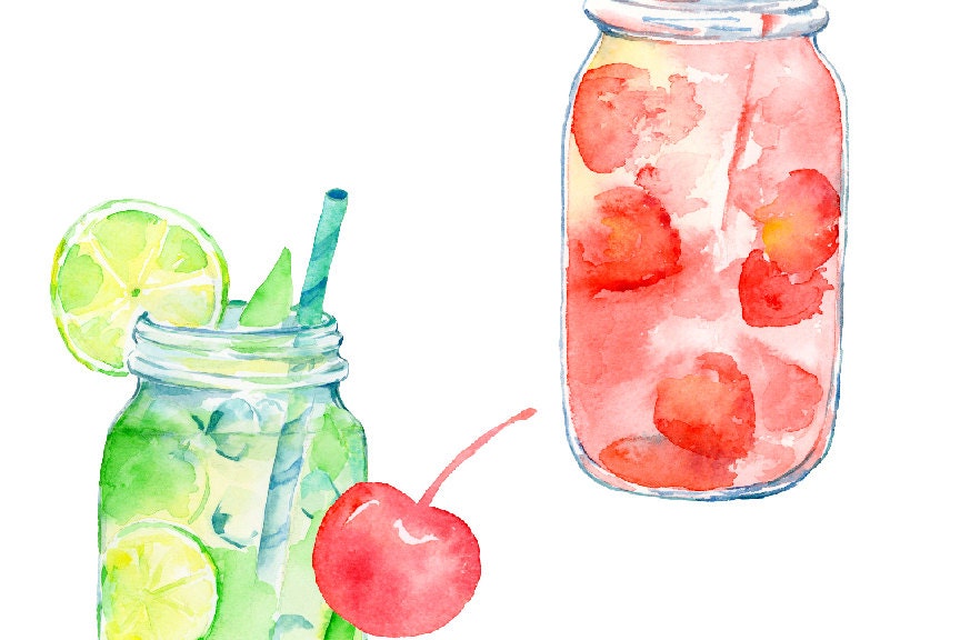 Mason Jar Lemonade Clipart