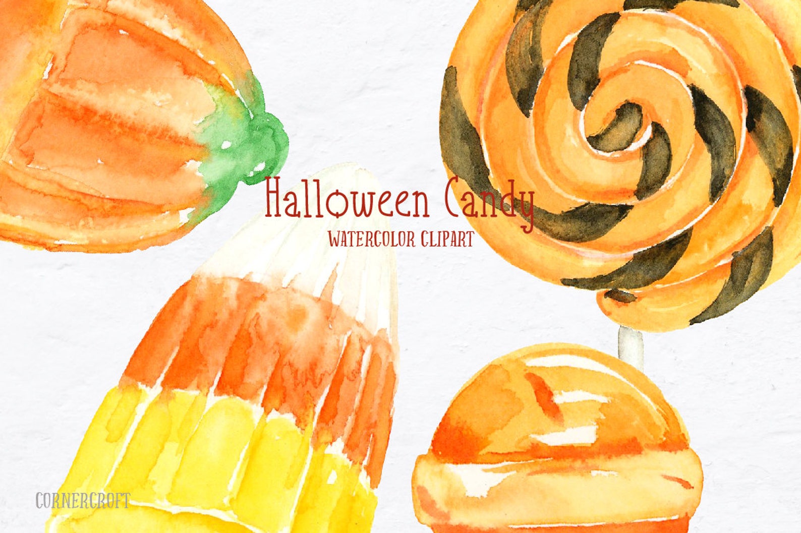 Halloween Candy Watercolor Clipart Halloween Sweets - Etsy UK