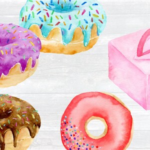 Watercolor Clipart Donut Variety - Pastel Color Donuts, Chocolate ...