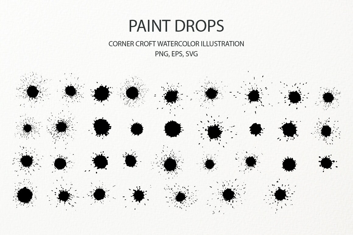 Watercolor Paint Drop Effect Digital Download Png Svg and EPS - Etsy UK