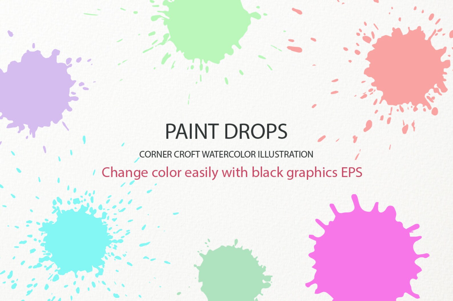 Watercolor Paint Drop Effect Digital Download Png Svg and EPS - Etsy UK