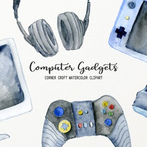 Computer Gadgets Watercolor Clipart for Instant Download - Etsy