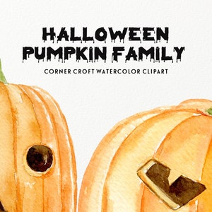 Halloween Pumpkin Family Clipart of Funny Carved Pumpkins for Creating ...