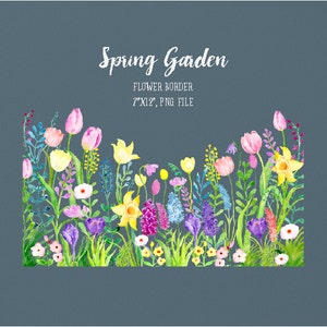 Spring Flower Clip Art, Watercolor Spring Garden Bundle, Spring Garden ...