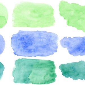 Watercolor Irregular Shapes Watercolor Pastel Color Instant Download ...