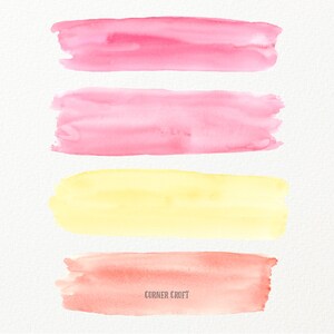 Watercolor Brush Strokes Peach and Pink - Large Peach and Pink ...