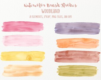 Watercolor Brush Strokes Peach and Pink Large Peach and Pink | Etsy