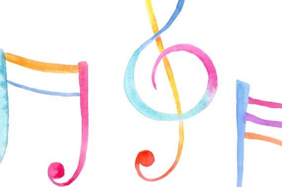 Colorful Musical Notes Symbols
