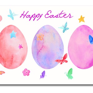 Easter Clip Art, Watercolor Pastel Color Easter Eggs and Easter Egg ...
