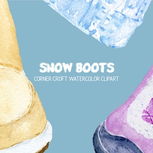 Snow Boots Clipart Watercolor Winter Boots Illustration Digital ...