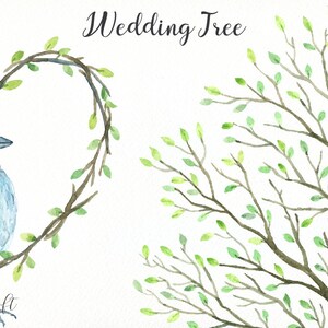 Wedding Tree Watercolor Clipart - Large Guest Signing Tree, Bare Tree ...