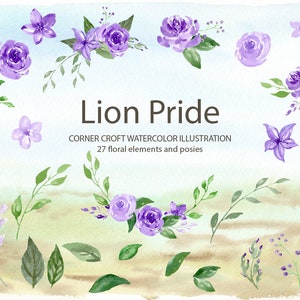 Lion Clipart, Watercolor Lion Pride, Lion Family Clip Art - Etsy
