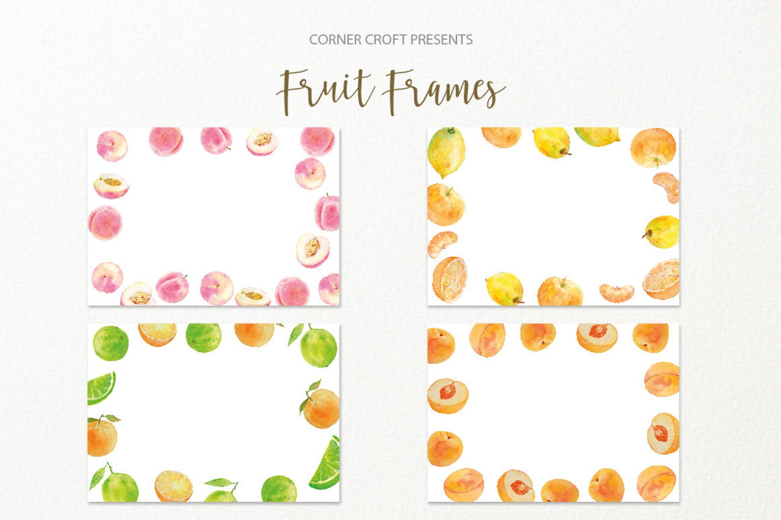 Collection of Watercolor Fruit Frames A4 for Instant Download - Etsy UK