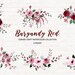 Watercolor Collection Burgundy Red for Instant Download - Etsy