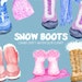 Snow Boots Clipart Watercolor Winter Boots Illustration Digital ...