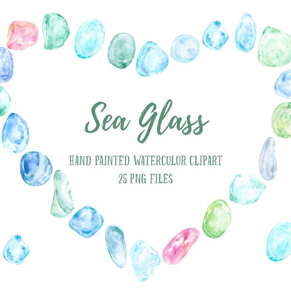 Sea Glass Watercolor - Etsy