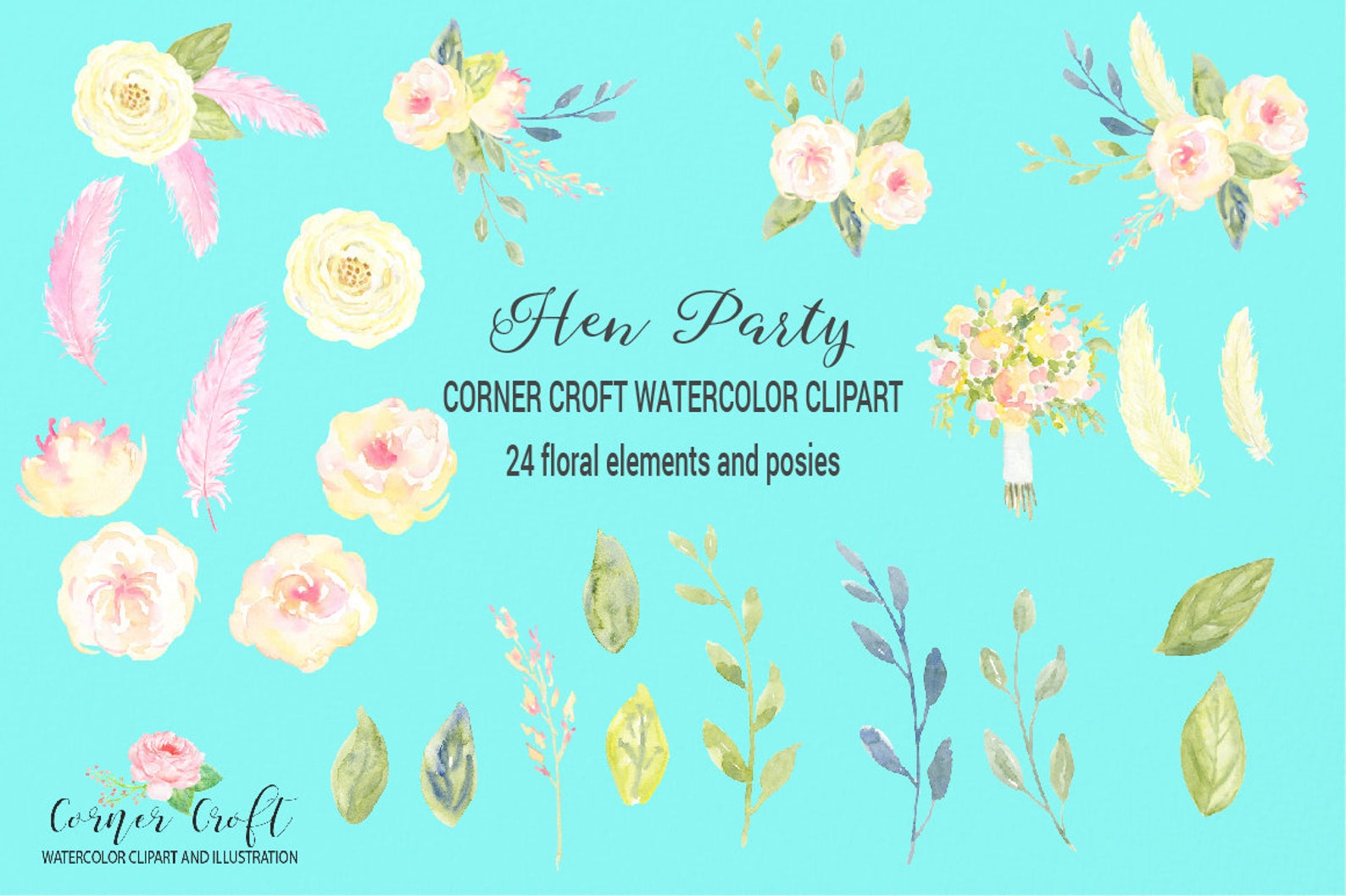 Hen Party Clipart Watercolor Hen Do Illustration Tiara - Etsy