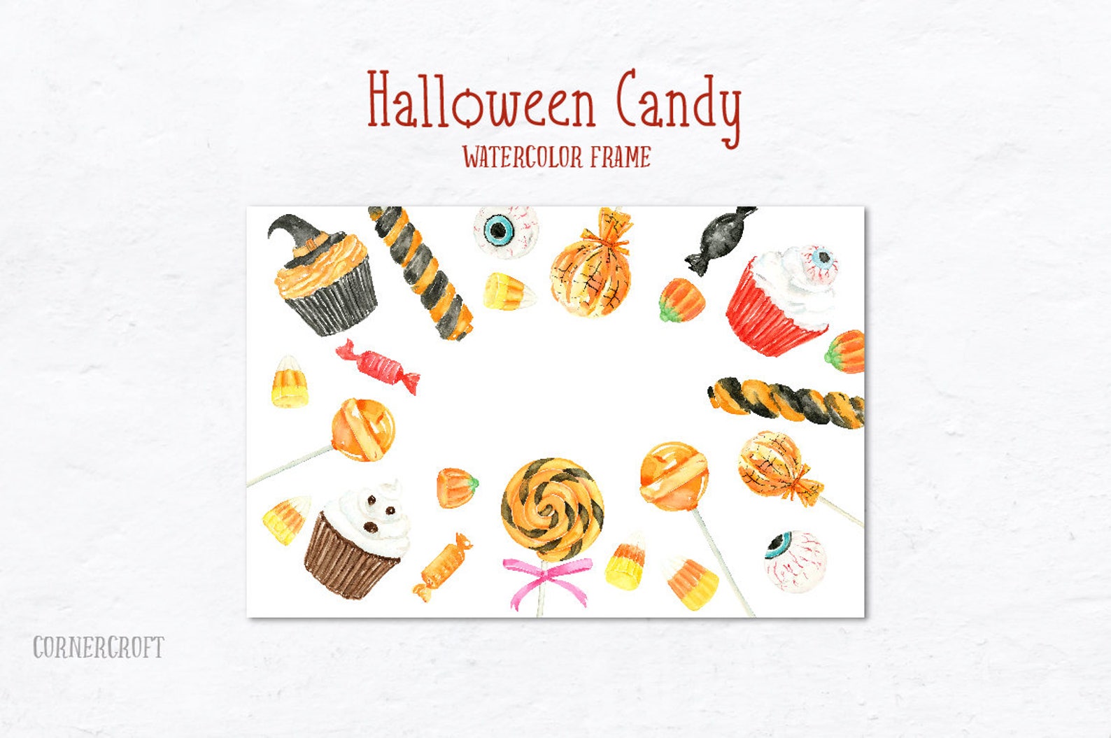 Halloween Candy Watercolor Clipart Halloween Sweets - Etsy UK