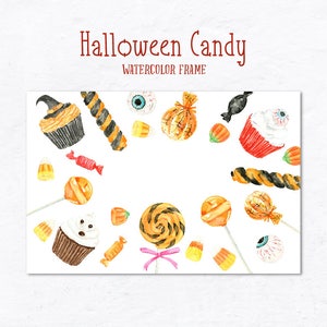 Halloween Candy Watercolor Clipart, Halloween Sweets, Lollipops ...