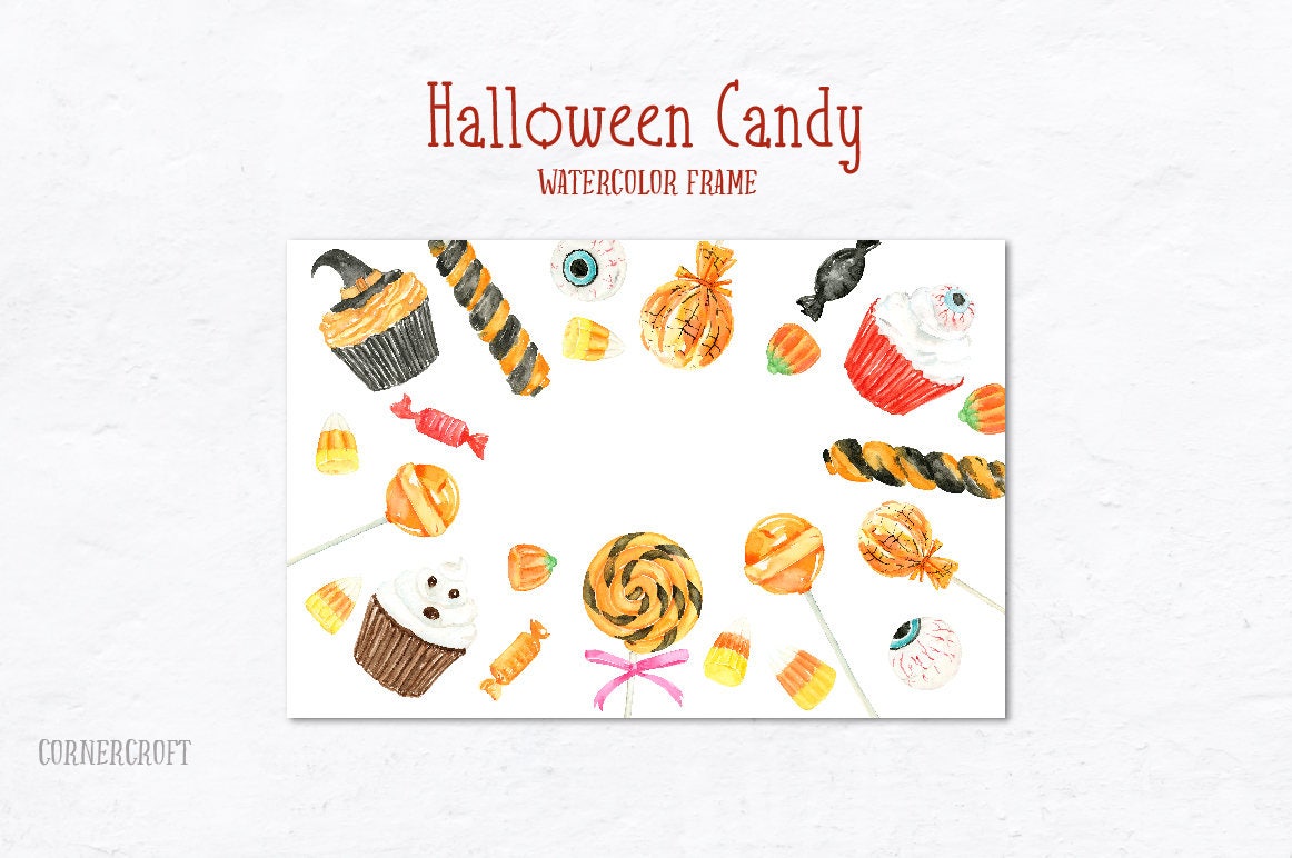 Halloween Candy Watercolor Clipart Halloween Sweets - Etsy UK