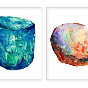 Watercolor Natural Gemstones Digital Print Instant Download - Etsy