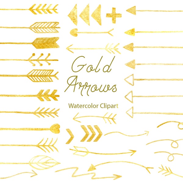 Gold Arrows Clipart - Etsy