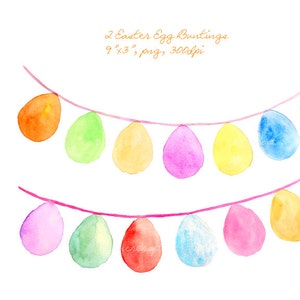 Easter Clip Art, Watercolor Pastel Color Easter Eggs and Easter Egg ...