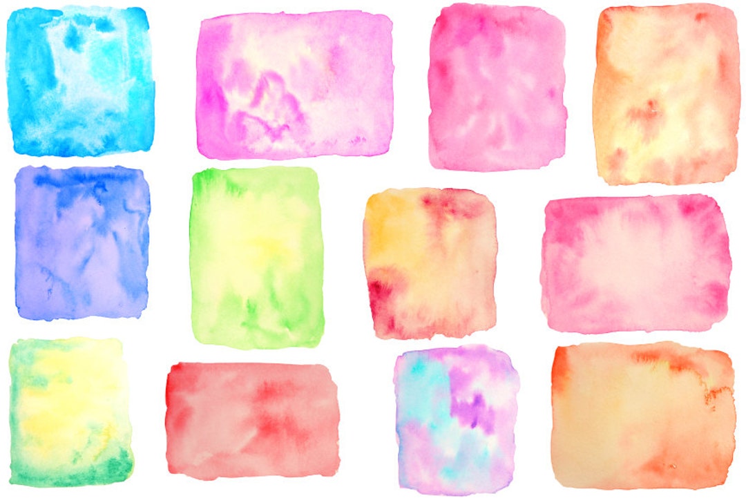 Watercolor Square & Rectangle Shapes Instant Download for Background ...