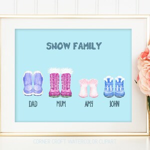 Snow Boots Clipart Watercolor Winter Boots Illustration Digital ...