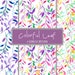 Digital Paper, Colorful Leaf Seamless Pattern , Watercolor Leaf Pattern ...